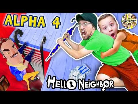 HELLO NEIGHBOR ALPHA 4! Simon Says? Game (Pt 1) Bendy Ink Machine in Basement + FGTEEV Elevator 2 0