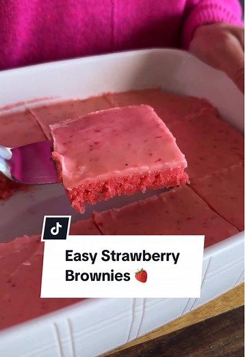 Easy Strawberry Brownies Recipe from Cake Mix