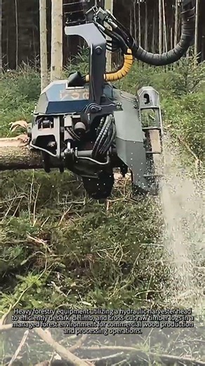 Advanced Forestry Machine Processing Timber Logs Fast #worker #process #logging #timber #machinery