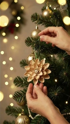 Pistachio Shells → Luxury Christmas Flower Hanging 🎄🌸✨ | Easy DIY Decor #diyhomedecor #diy