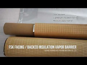 Foil Scrim Kraft Paper(FSK) Facing / Backed Insulation Vapor Barrier