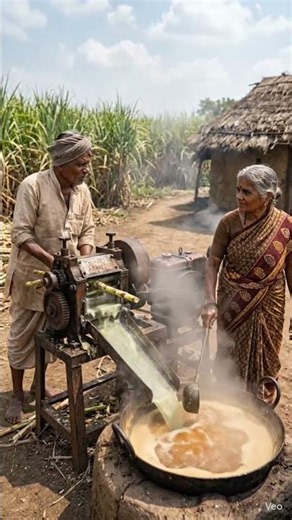 Traditional Jaggery Making in Rural India | Sugarcane Crusher & Gud Preparation Process