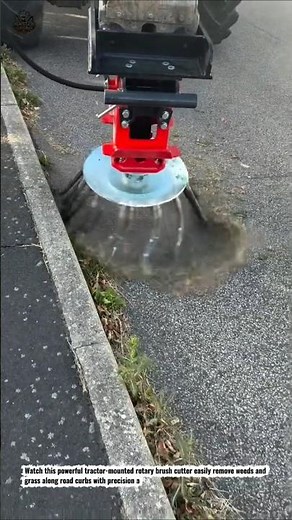 Amazing Tractor Brush Cutter Attachment | Fast Curb Weed Removal Machine #Shorts