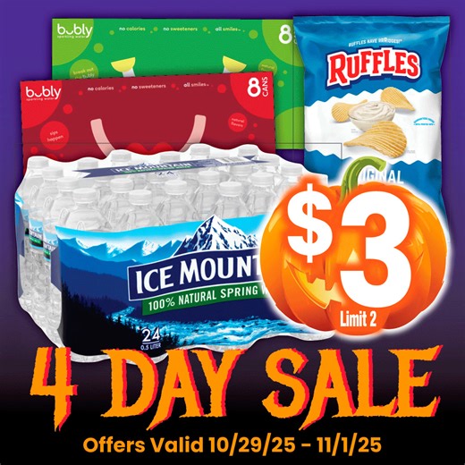 Don’t miss out on our 4 day sale starting today! From Buy 2 get THREE free pop and chips to Buy 2 Get 2 Free candy and more, you are sure to throw the spookiest Halloween party! | Jewel-Osco