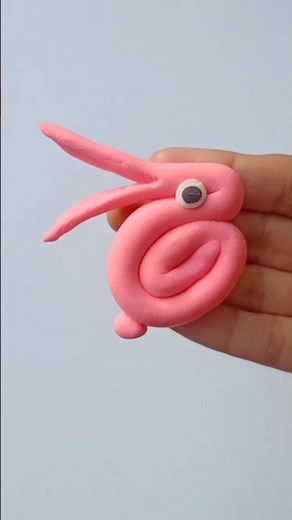 How to make bunny from clay | Clay art | Play dough Bunny #diy #shorts