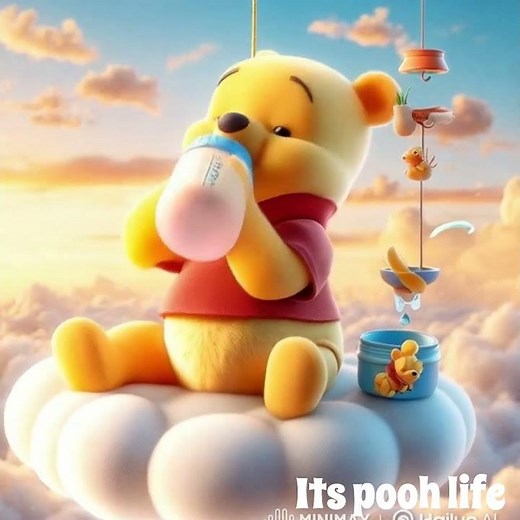 Pooh Sings from the Clouds ☁️🎶 | Dudi Dudi Dum Dum | Cute Animated Music Short #dudidudidumdum #song