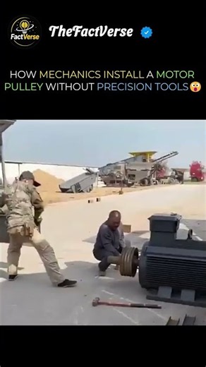 How Mechanics Install A Motor Pulley Without Precision Tools! 🤯🛠️ #shorts