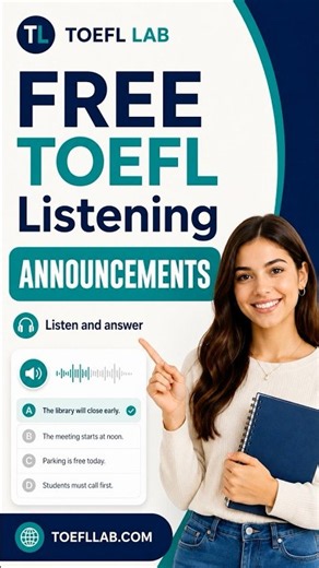Free TOEFL Listening Practice | Announcements Example 1