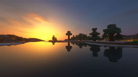 Minecraft Shader Shaders Sunset Reflection Snow Video Game My Xxx Hot