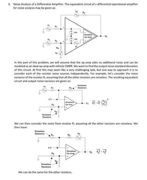 Solved 6 Noise Analysis Of A Differential Amplifier The
