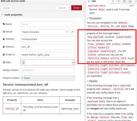 call service node with variable in data node red home assistant