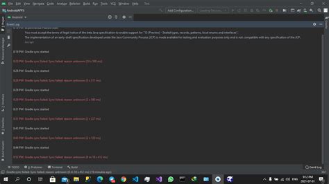 java after installing each sdk api that missing and gradle can not