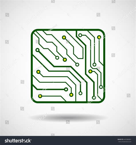 Cpu Microprocessor Microchip Circuit Board Vector Stock Vector Royalty