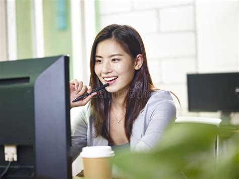 Asian Business Woman Working In Office Stock Image Image Of Life