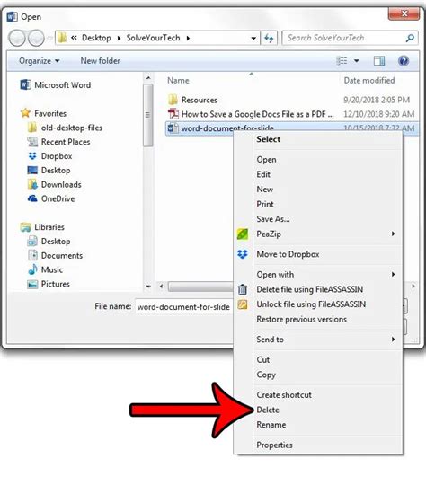 how do i delete word documents sbmain