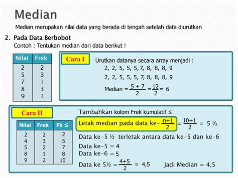 8 Cara Menghitung Mean Median Modus