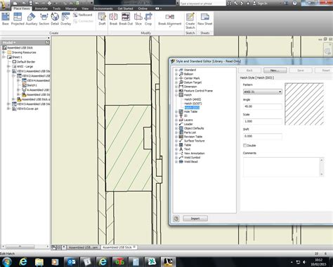 solved hatch pattern in an assembly not 45 degs autodesk community