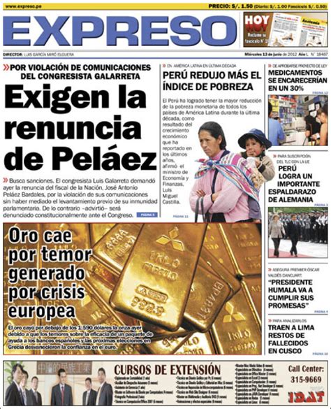 Vea Las Portadas De Los Principales Diarios Peruanos Para Hoy Miércoles