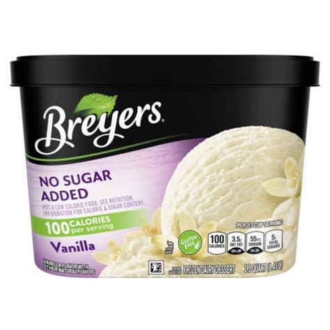 Breyers No Sugar Added Vanilla Frozen Dairy Dessert Tub 48 Oz Fred Meyer