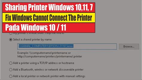 Sharing Printer Windows 10 Fix Windows Cannot Connect To The Printer