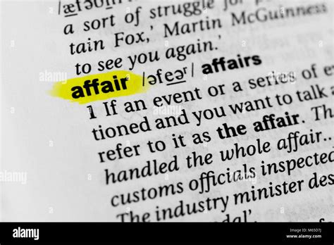 Highlighted English Word Affair And Its Definition In The Dictionary