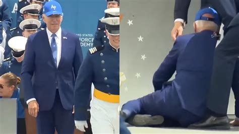 Us President Joe Biden Falls Over At Graduation Ceremony