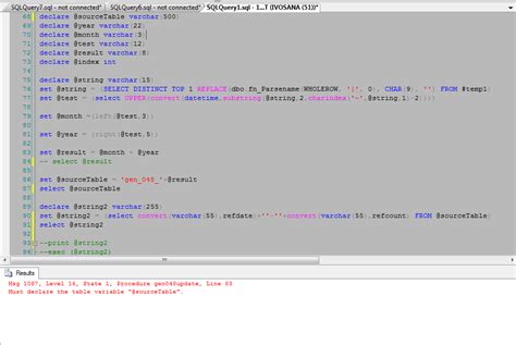 sql server set 2 column into 1 variable from variable table stack