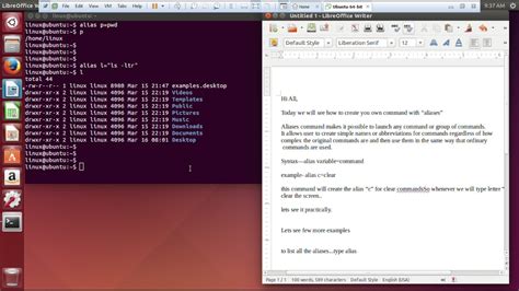 how to create your own command using alias in ubuntu youtube