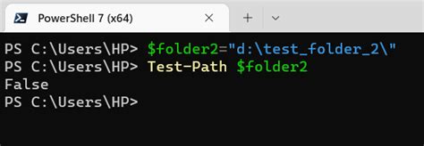 check if a directory exists using powershell