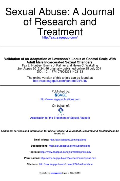 Pdf Validation Of An Adaptation Of Levensons Locus Of Control Scale