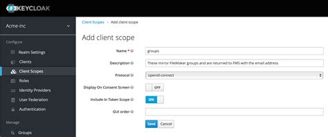 setting up a keycloak server for authenticating to filemaker part 5