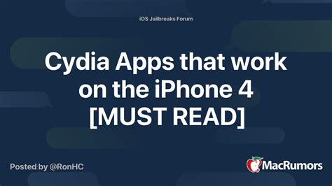 cydia apps that work on the iphone 4 [must read] macrumors forums