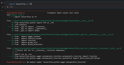 tensorflow import bug no module named tensorflow python eager