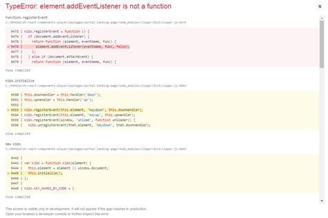 typeerror element addeventlistener is not a function · issue 1733