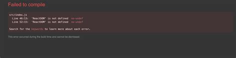 reactjs react js reactdom is not defined no undef stack overflow