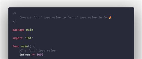 how to convert an int type value to a uint type value in go or golang