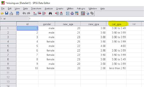 variable transformation recoding variables using spss statistical aid