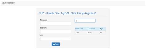 php simple filter mysqli data using angularjs free source code
