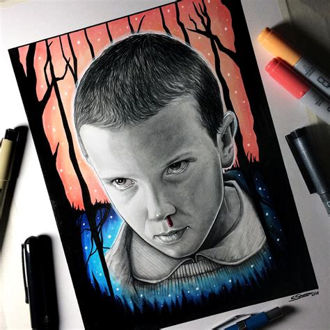 Eleven From Stranger Things Drawing By Lethalchris On Deviantart