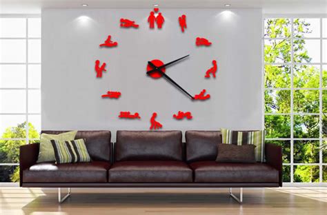diy self adhesive sex position wall clock feelt