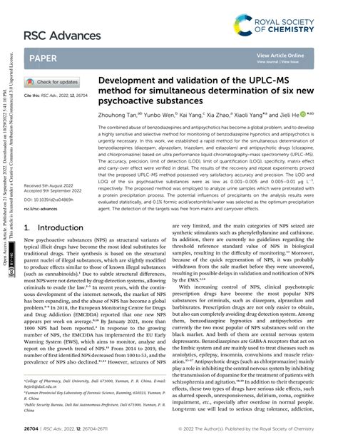 Pdf Development And Validation Of The Uplc Ms Method For Simultaneous