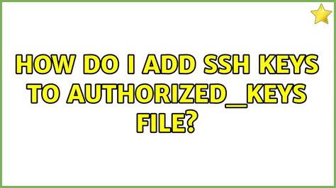 ubuntu how do i add ssh keys to authorized keys file youtube