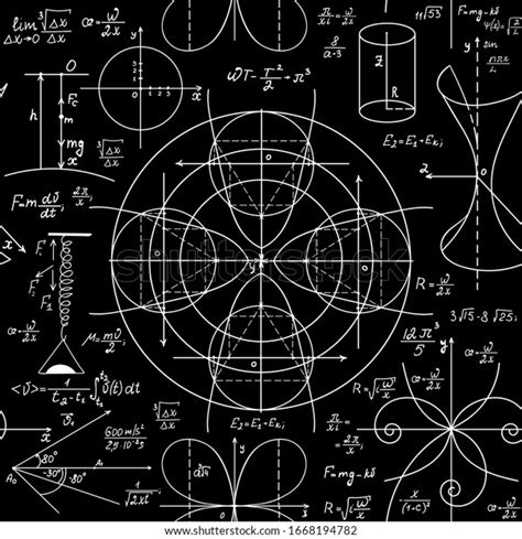 Scientific Math Vector Seamless Pattern Equations Stock Vector Royalty