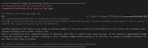 [solved] flutter a renderflex overflowed by 61 pixels on the right