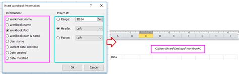 how to put cell value in header footer in excel