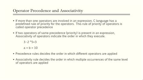 precedence and associativity of operators in c malayalam tutorial