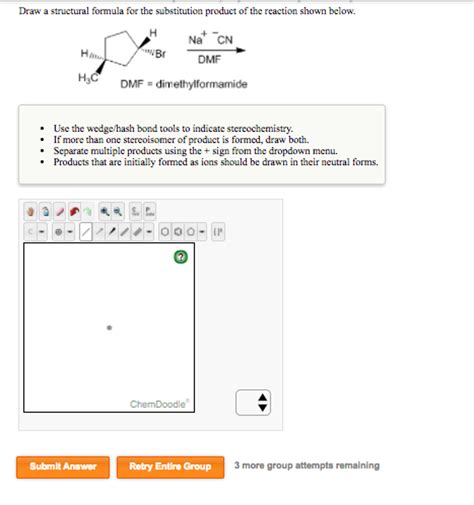 Draw A Structural Formula For The Substitution Product Of The Reaction