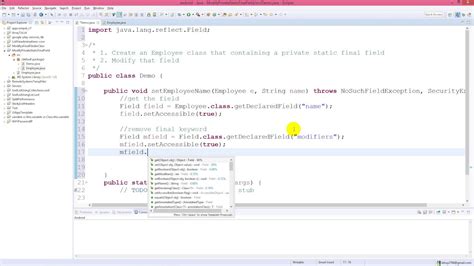 modify a private static final field in java youtube