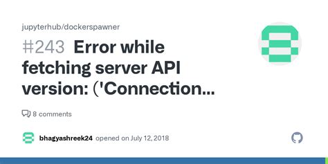 error while fetching server api version connection aborted