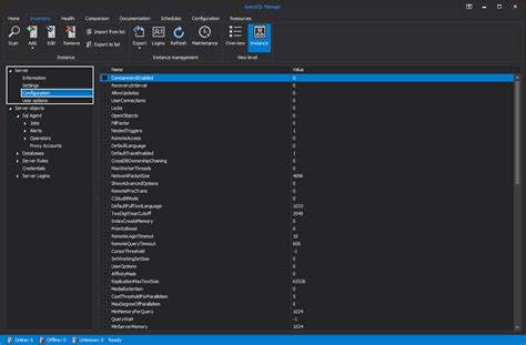 how to view sql server instance details in apexsql manage